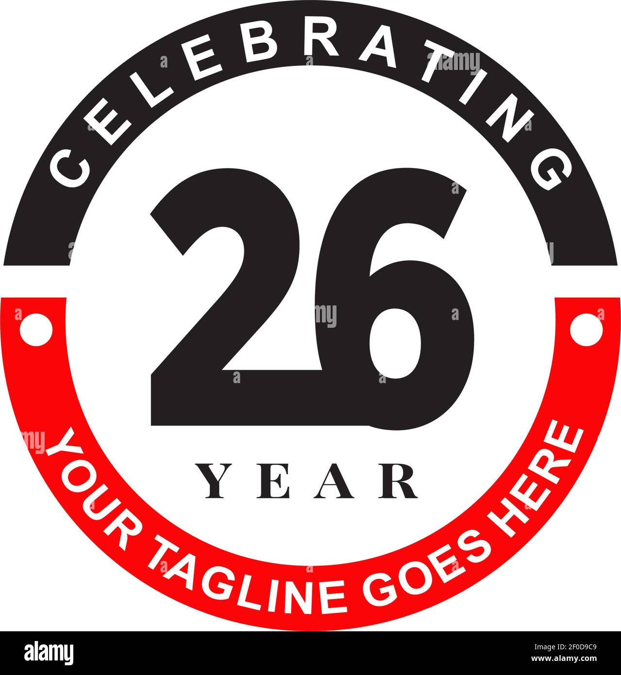 26th year celebrating anniversary logo design template Stock Vector ...