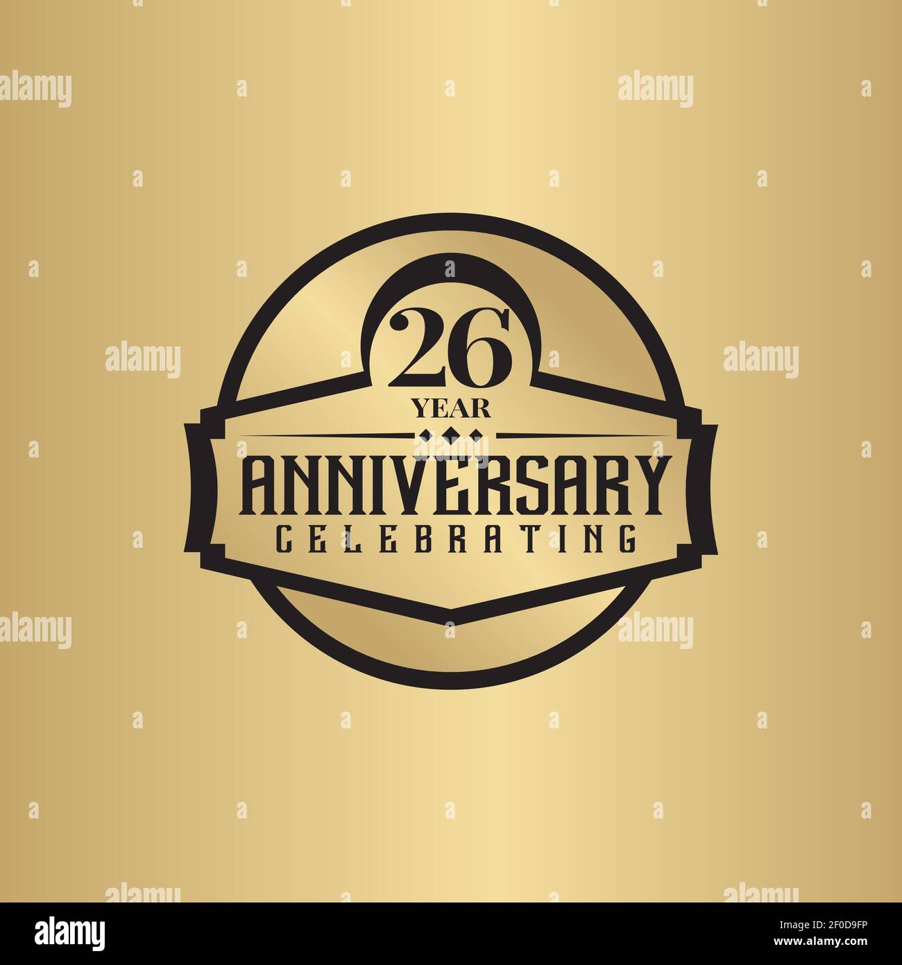 26th year celebrating anniversary logo design template Stock Vector ...
