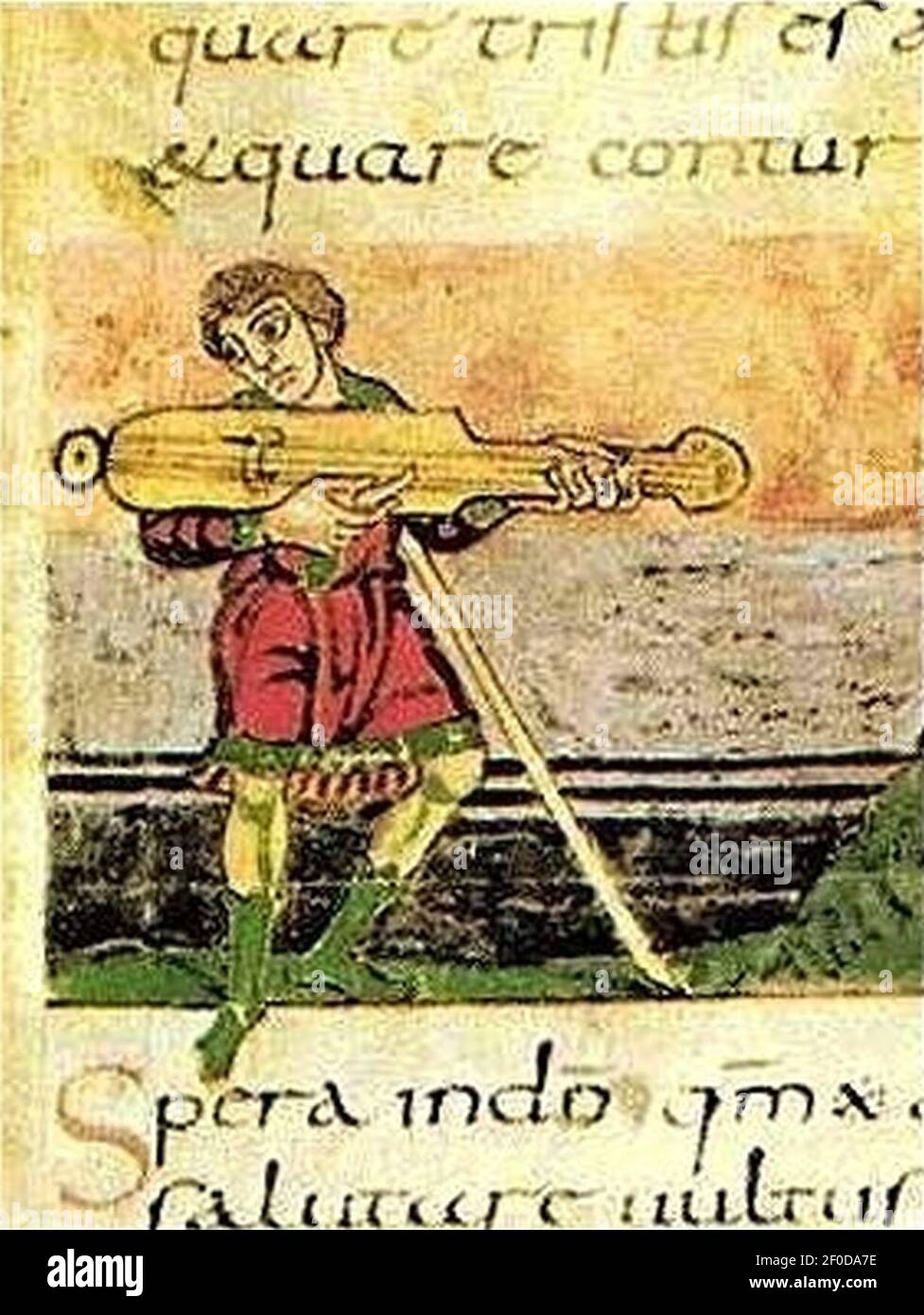 Plucked instrument, French Psalter, 9th century Stock Photo - Alamy