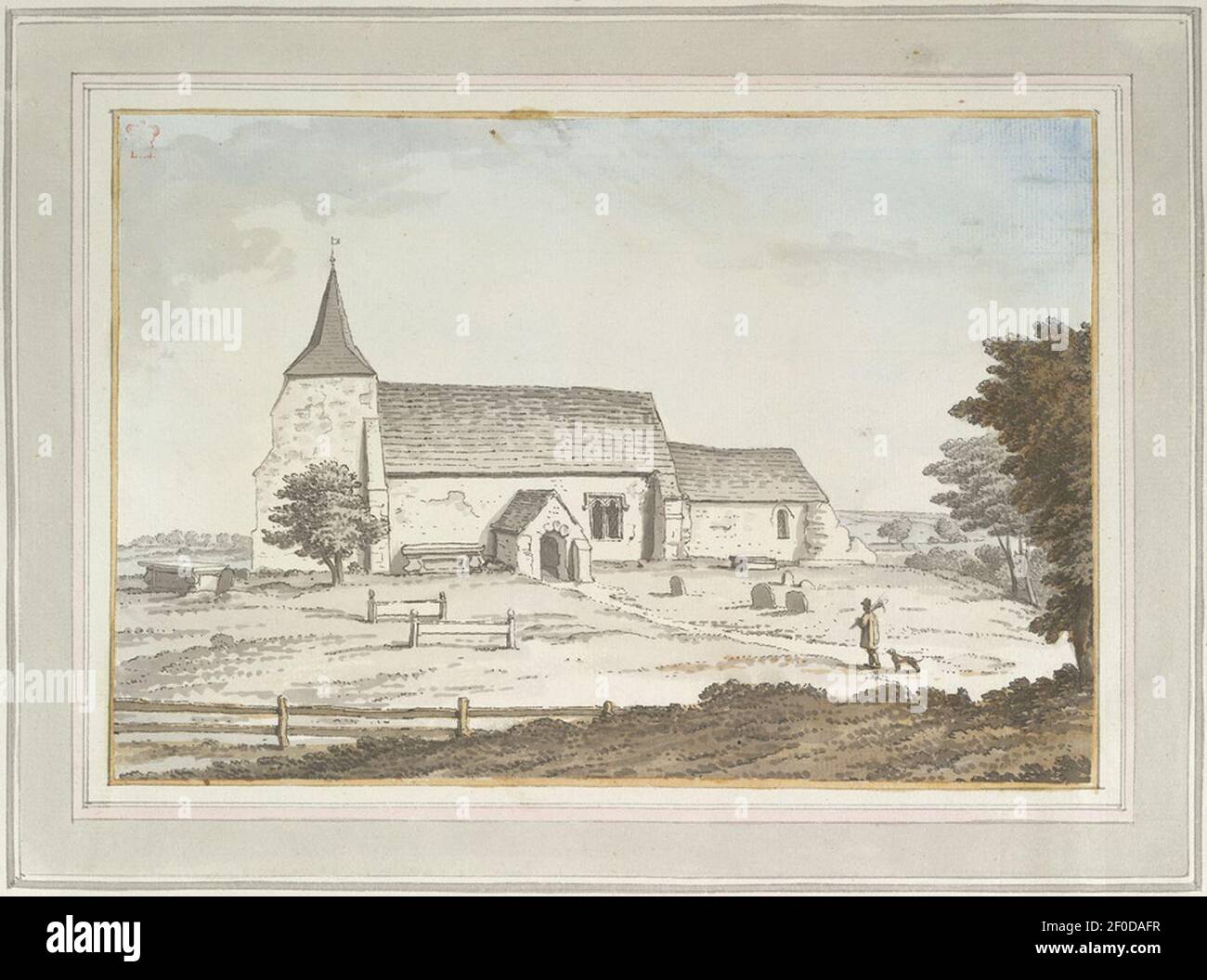 Plumpton Church by Samuel Hieronymus Grimm 1780 Stock Photo - Alamy