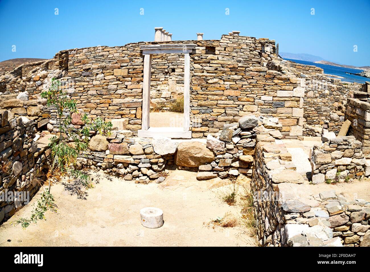 Famous in delos greece the historycal acropolis and old ruin site Stock ...