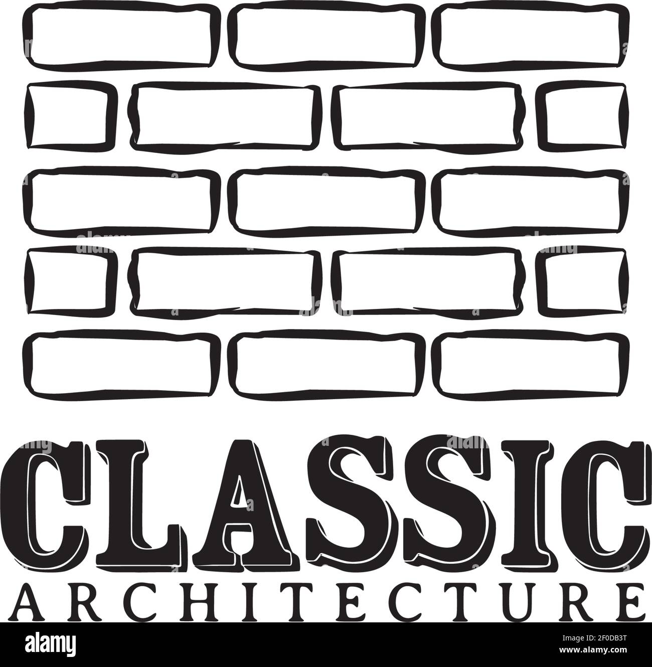 Architect logo design with using classic brick vector template Stock ...