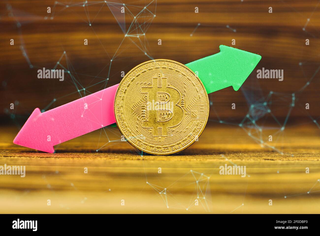 Bitcoins with Candle stick graph chart and digital background.Golden ...