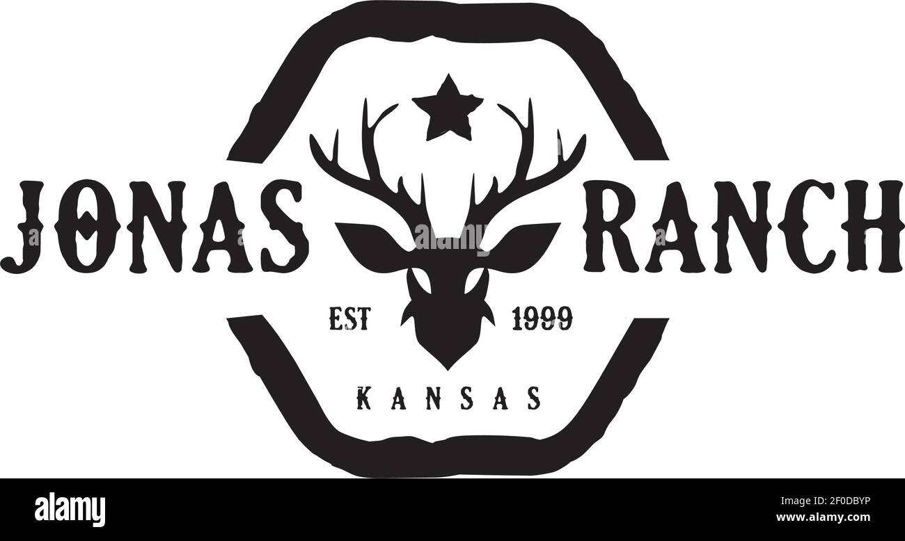 Ranch logo design with using head of deer as symbol template Stock ...