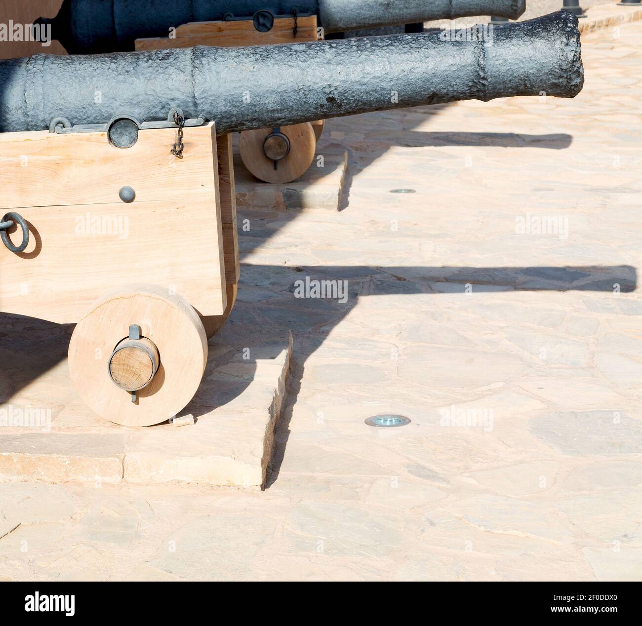 In oman muscat the old castle and cannon near the wall Stock Photo - Alamy