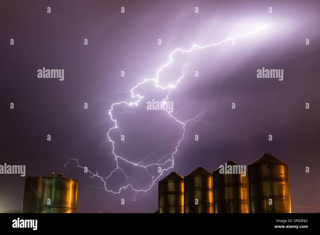 Idaho Thunderstorm Storage Silos Electrical Storm Lightning Strike ...