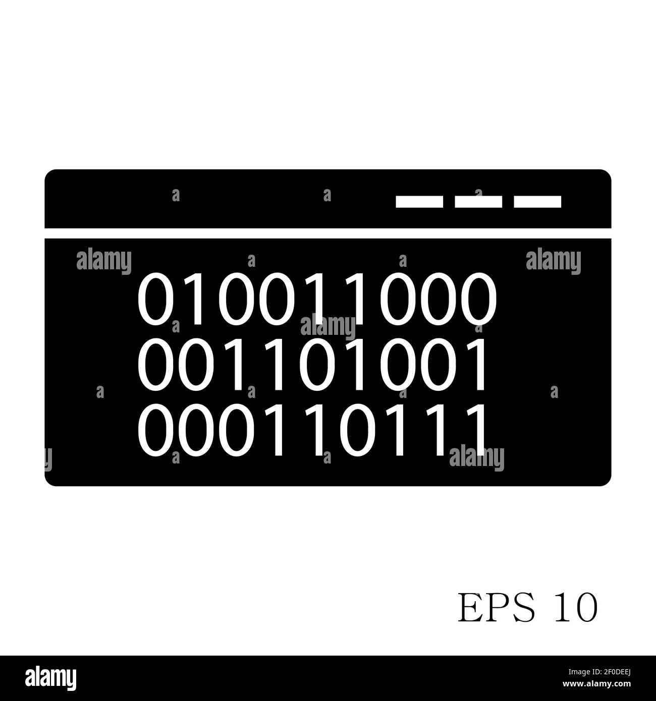 Binary Code Icon Isolated On White Background Flat Style. Binary Code