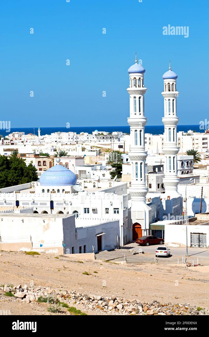 In oman muscat the old mosque minaret and religion in clear sky Stock ...
