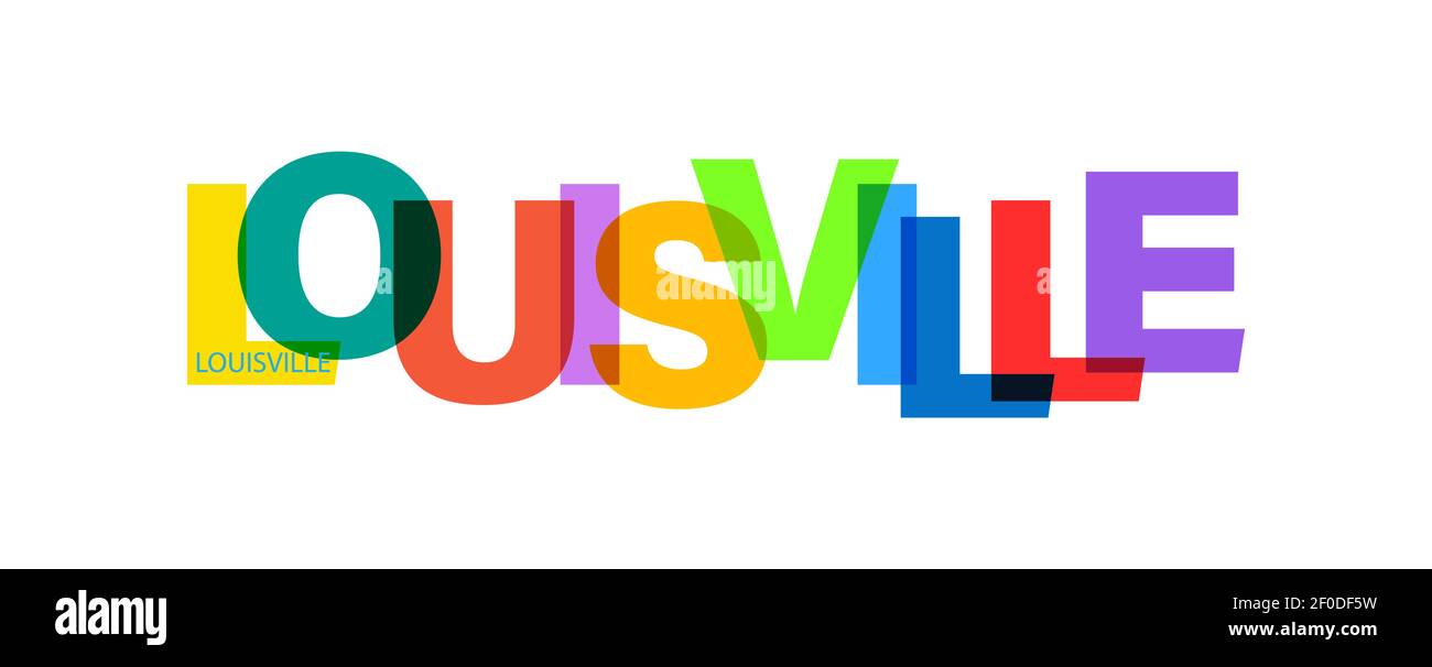 LOUISVILLE. Lettering on a white background. Vector design template for ...