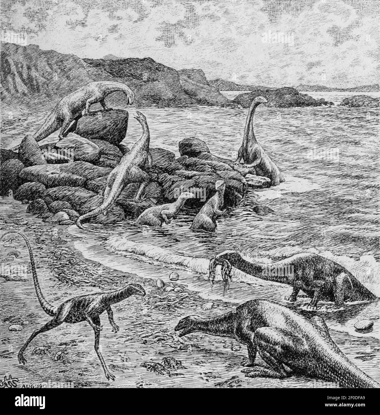 Podokesaurus and other dinosaurs Stock Photo - Alamy