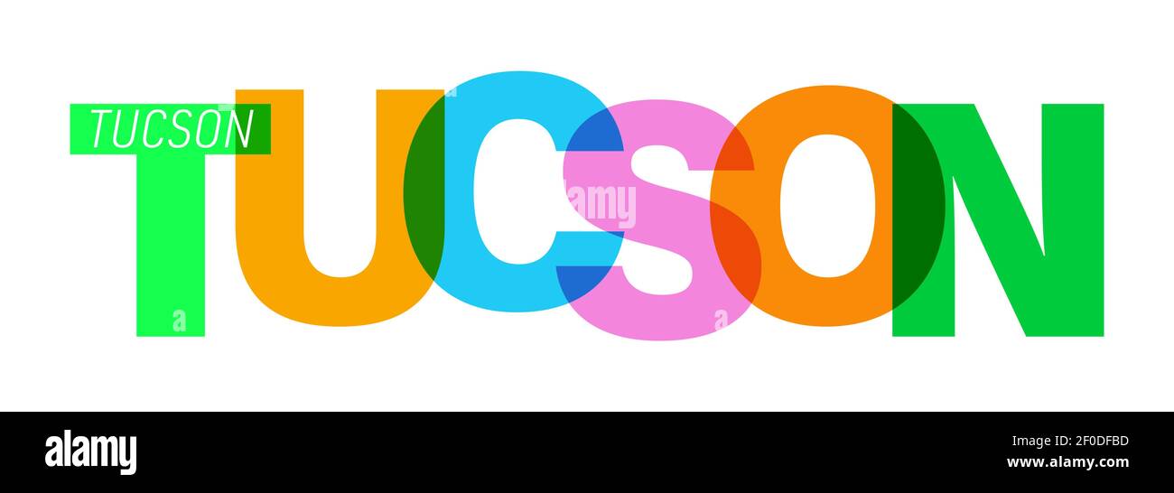 TUCSON. The name of the city on a white background. Vector design ...