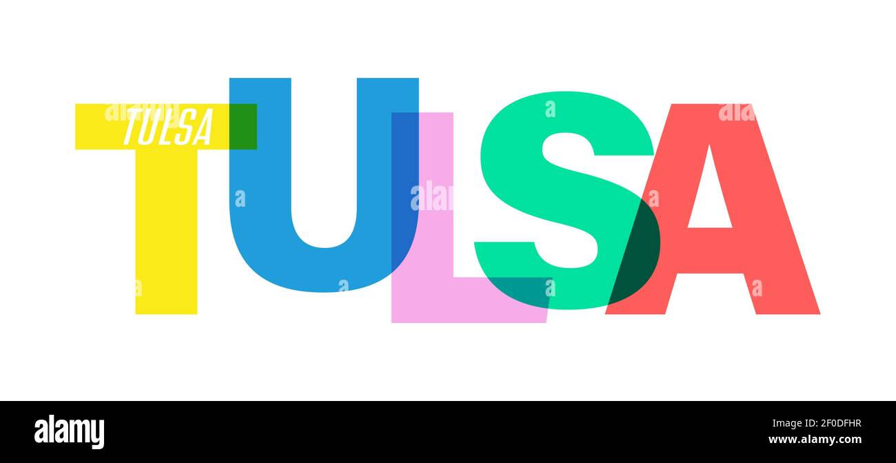 TULSA. The name of the city on a white background. Vector design ...