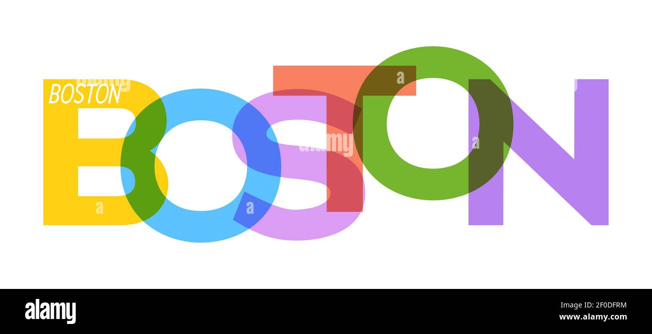 BOSTON. Lettering on a white background. Vector design template for ...