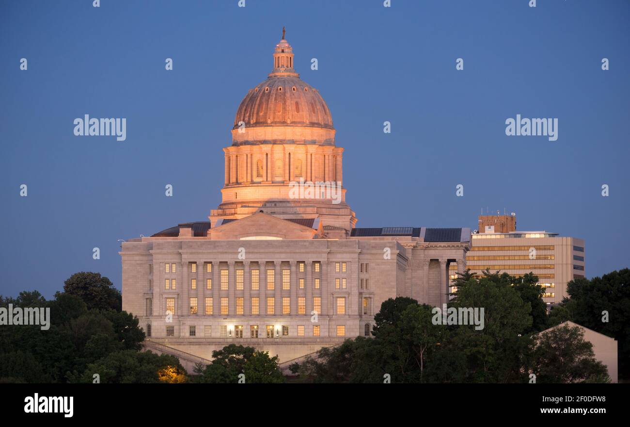 Jefferson City Missouri Capital Building Downtown City Skyline Stock ...