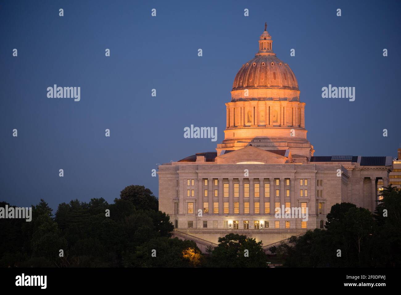 Jefferson City Missouri Capital Building Downtown Sunset Architecture ...