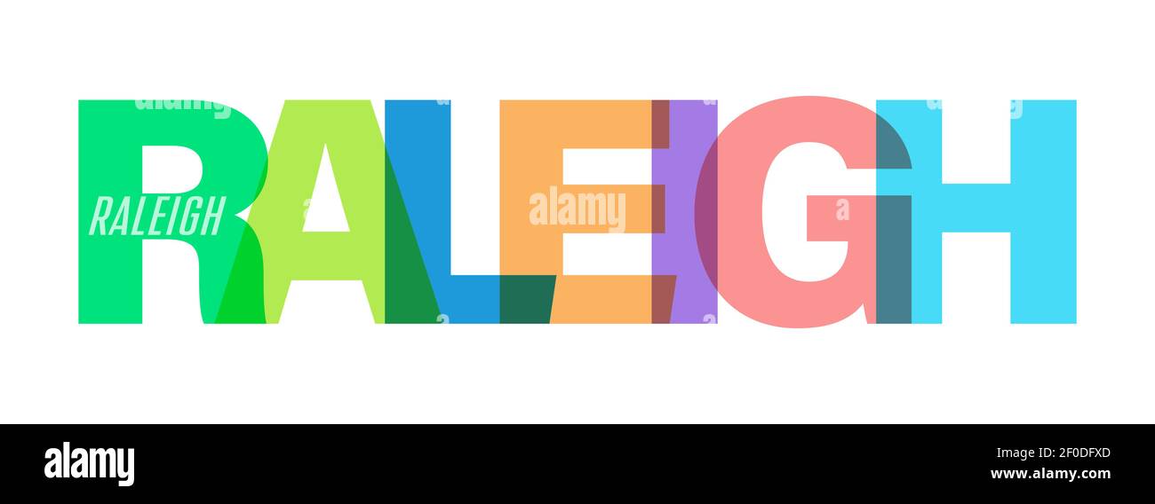 RALEIGH. The name of the city on a white background. Vector design ...