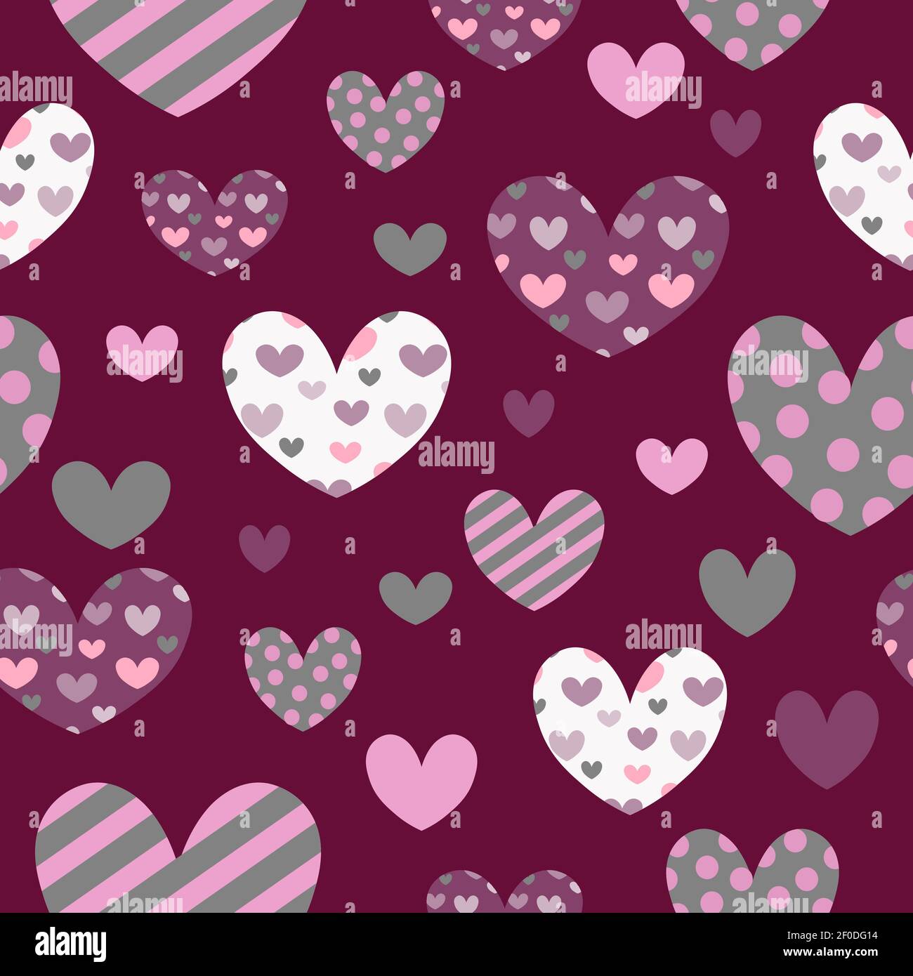 Pattern with hearts. Small and large drawings of hearts Stock Vector ...