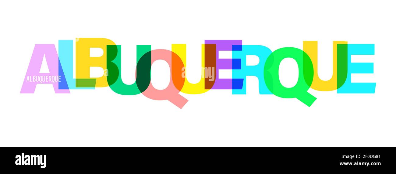 ALBUQUERQUE. The name of the city on a white background. Vector design ...