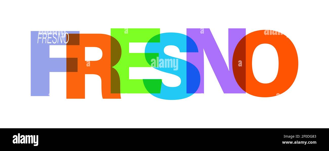 FRESNO. The name of the city on a white background. Vector design ...