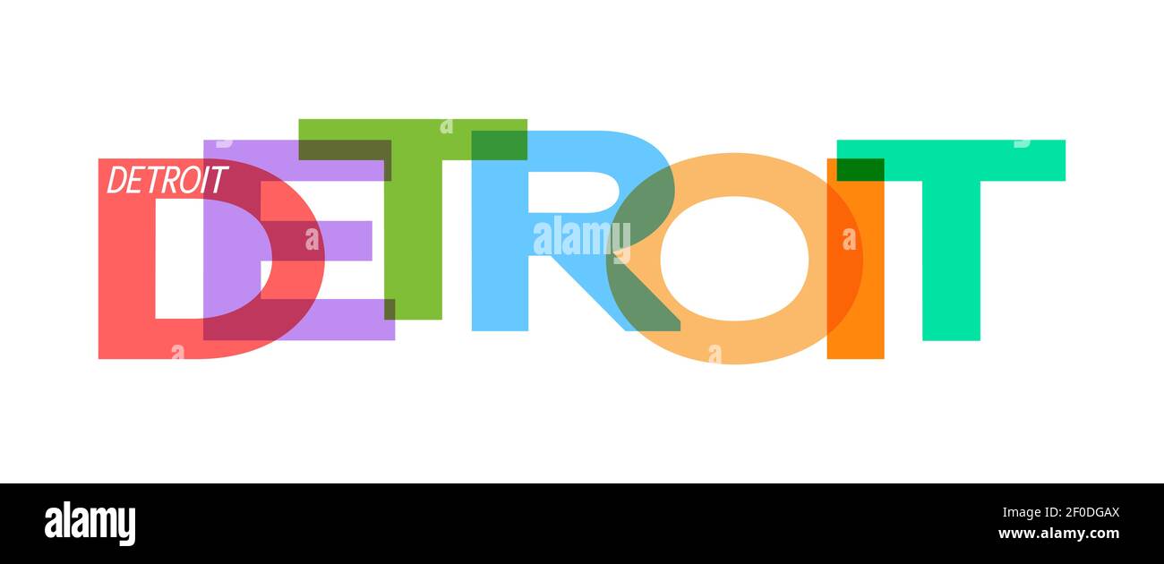 DETROIT. Lettering on a white background. Vector design template for ...