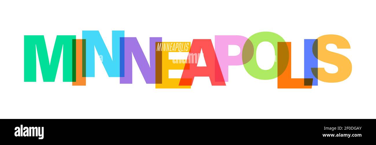 MINNEAPOLIS. The name of the city on a white background. Vector design ...