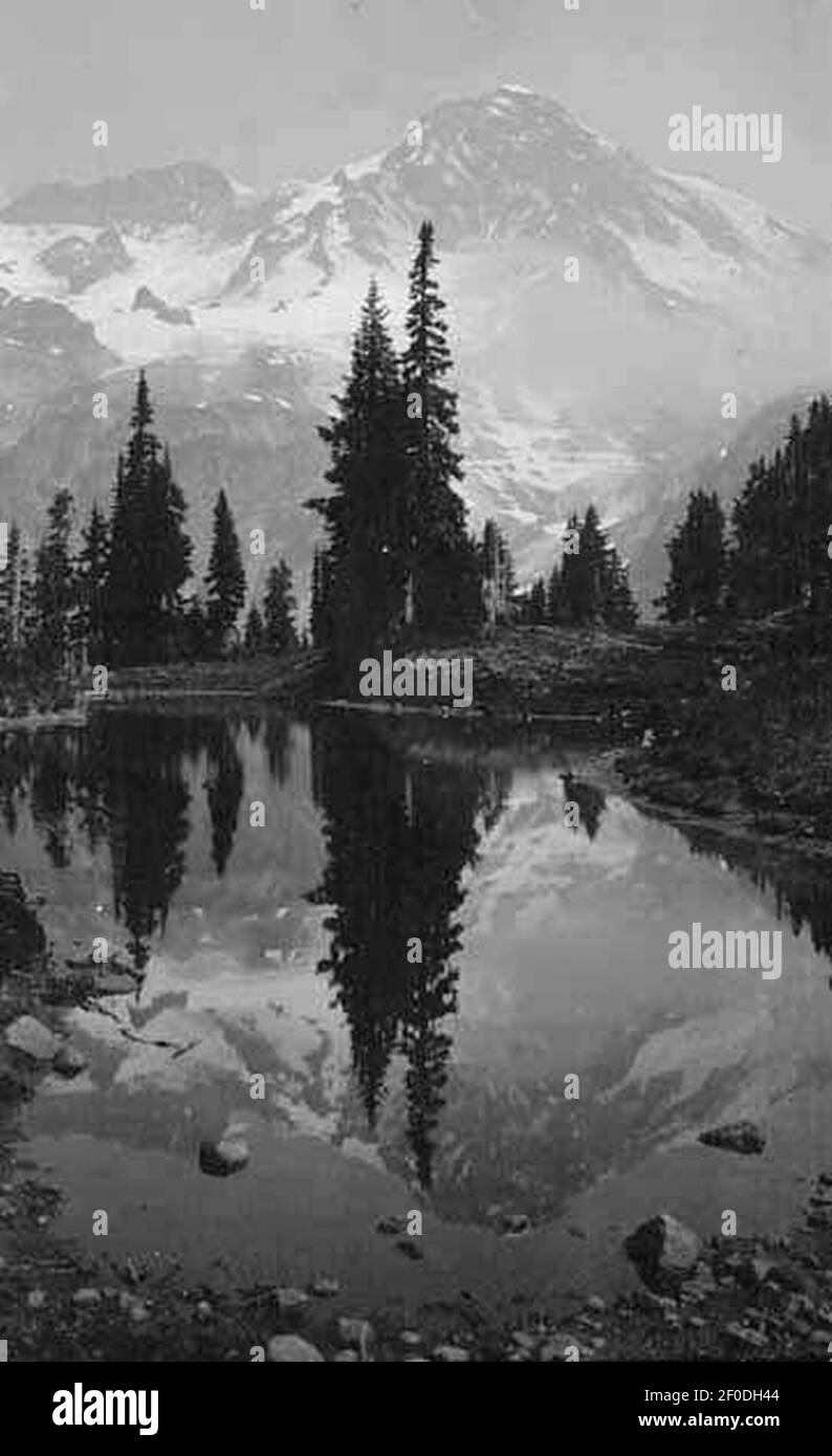 Point Success reflected in Mirror Lake, Mt Rainier, August 1910 ...