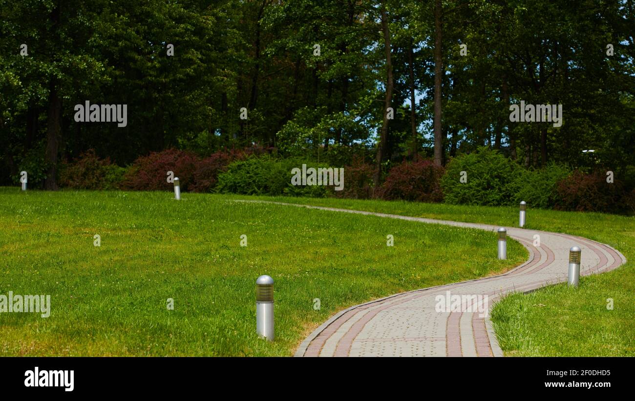 Stone Pathway in the Green Park Stock Photo - Alamy