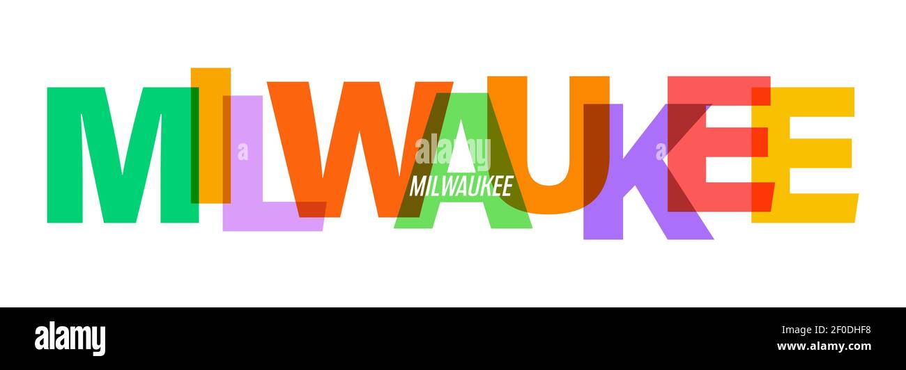 MILWAUKEE. The name of the city on a white background. Vector design ...