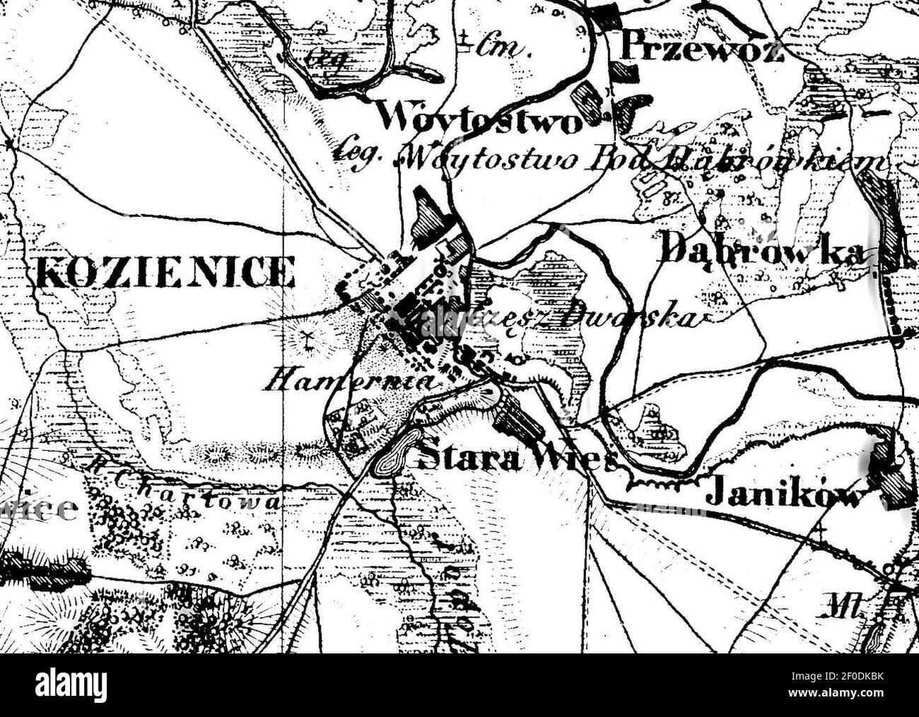 POL Kozienice old map Stock Photo - Alamy