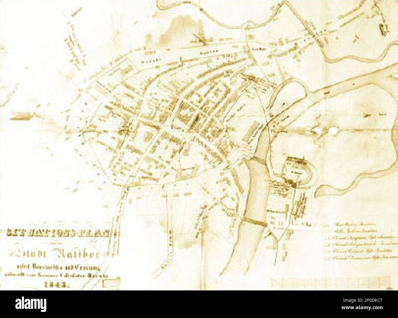 POL Racibórz mapa Scheidera Stock Photo - Alamy