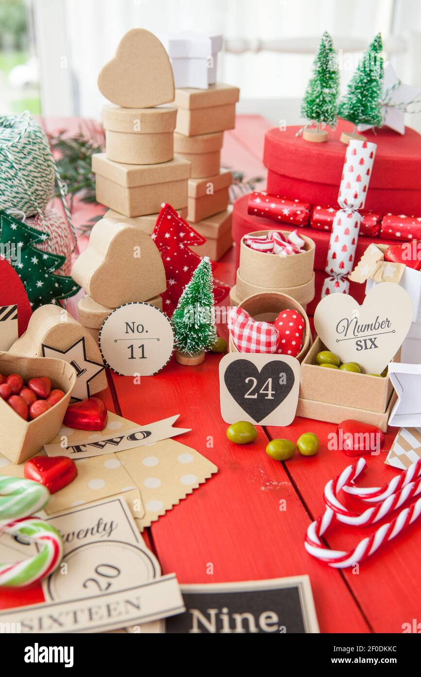 Advent calendar craft Stock Photo - Alamy