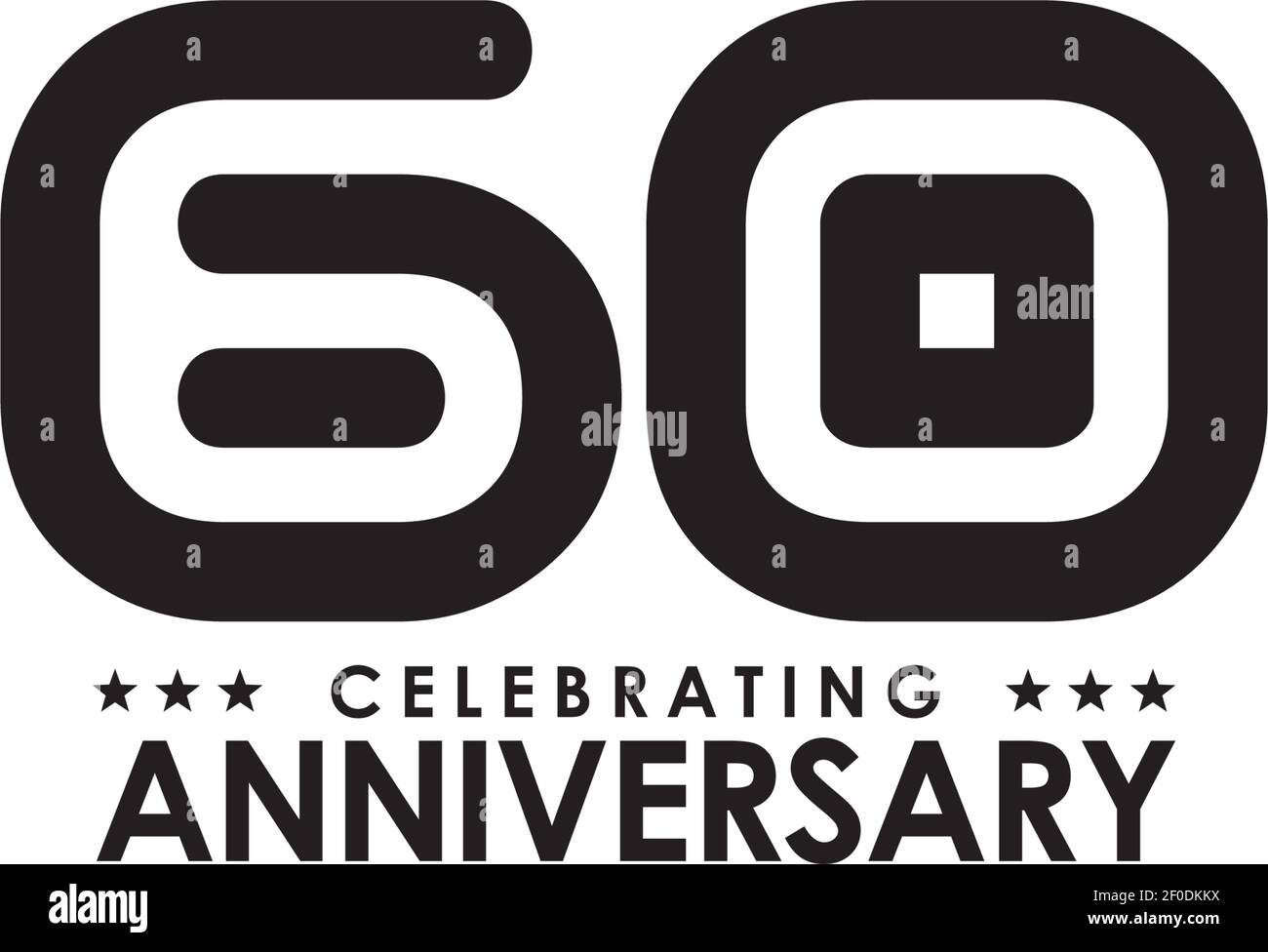 60th year celebrating anniversary emblem logo design vector template ...