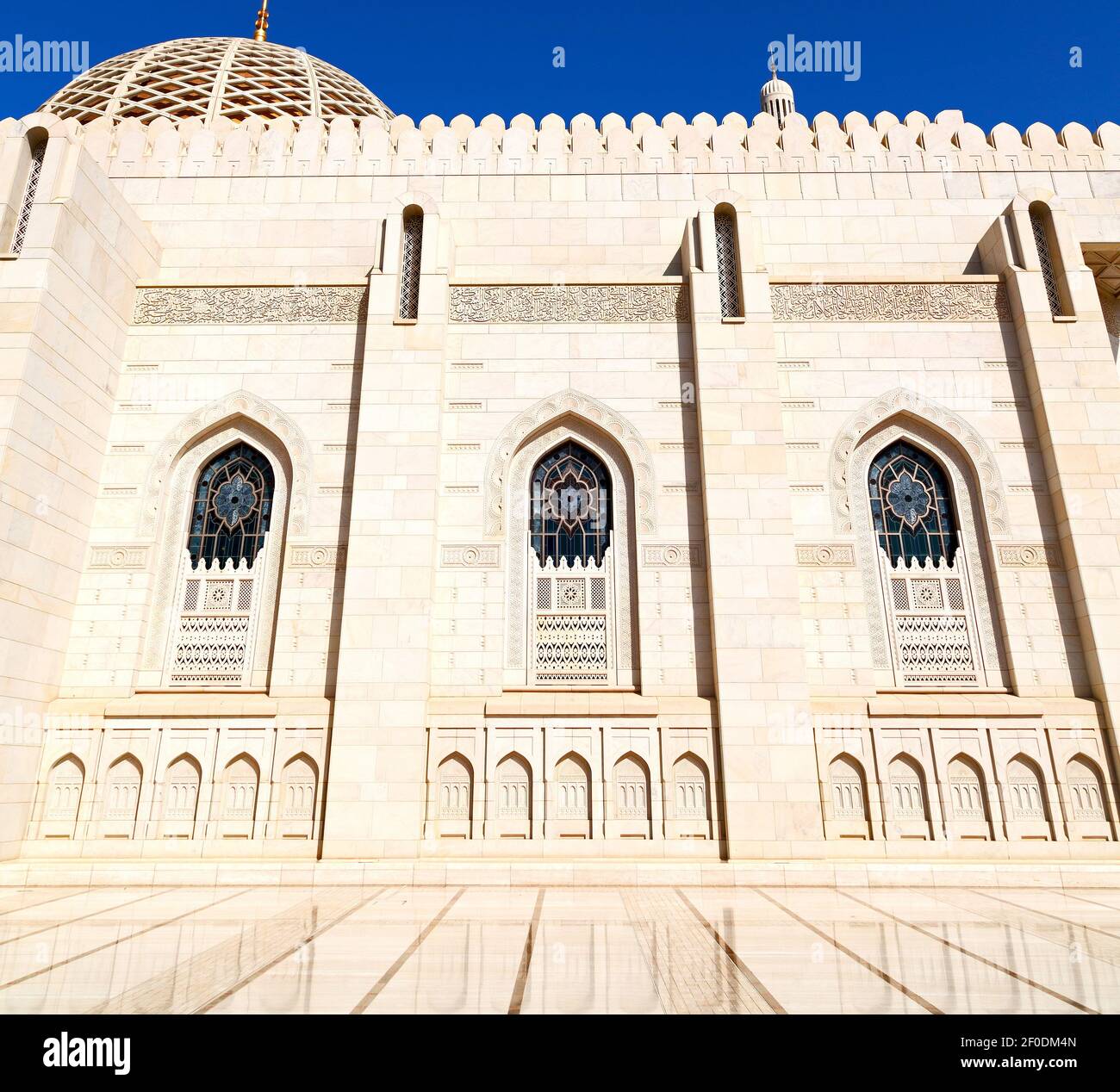 In oman muscat the old mosque minaret and religion in clear sky Stock ...