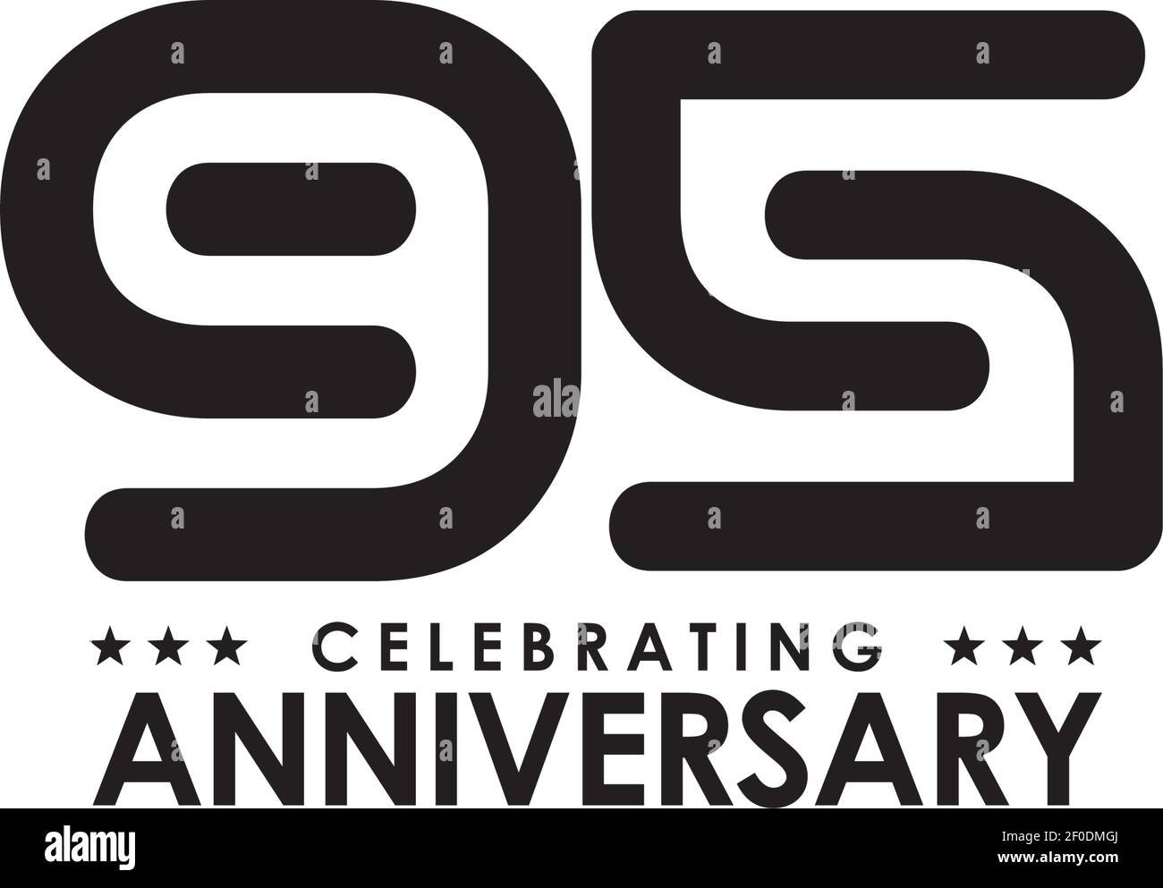 95th year celebrating anniversary emblem logo design vector template ...