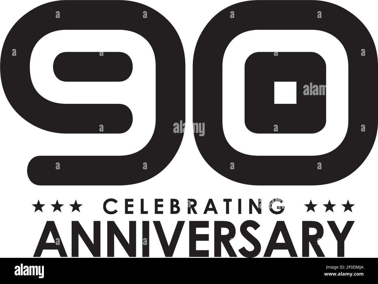 90th year celebrating anniversary emblem logo design vector template ...