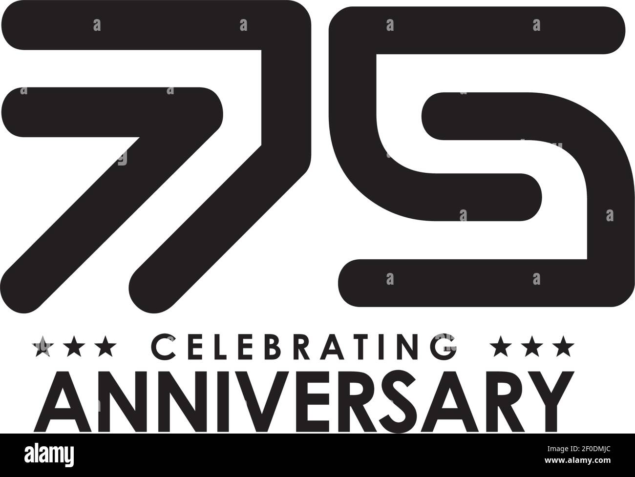 75th year celebrating anniversary emblem logo design vector template ...
