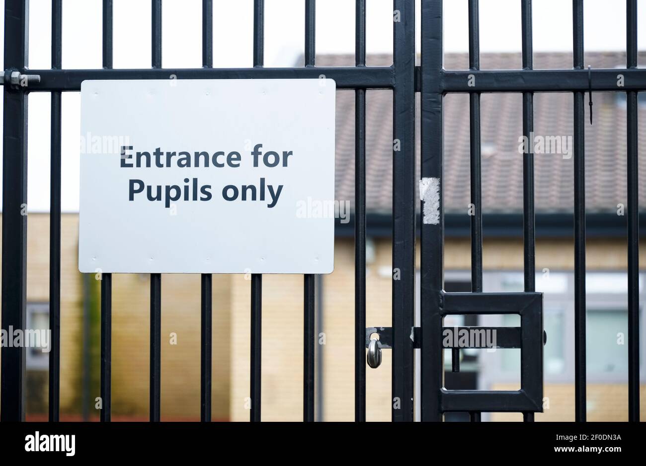 School pupil authorised person entrance only sign Stock Photo - Alamy