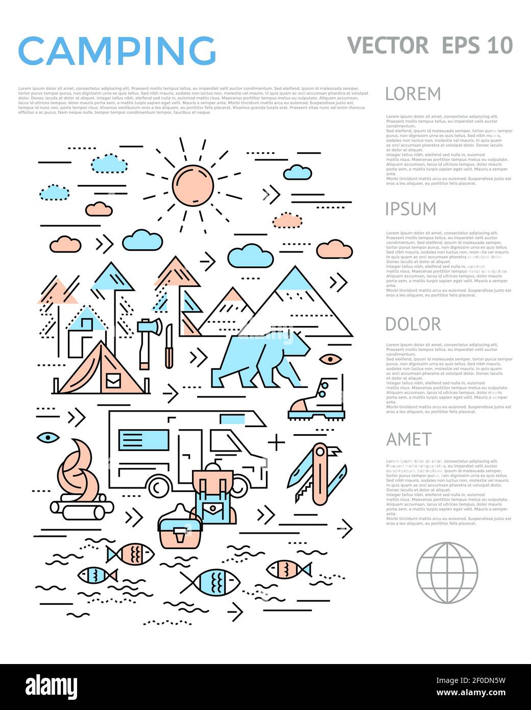 Camping Infographic Template Free Download