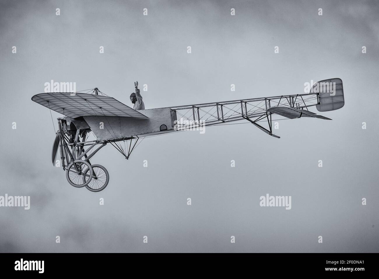 Bleriot XI in flight at Airshow Stock Photo - Alamy