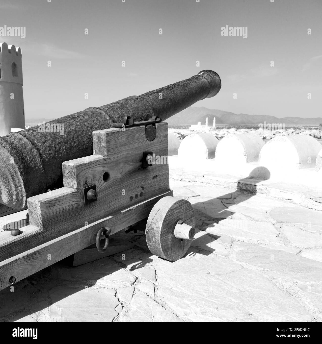 In oman muscat the old castle and cannon near the wall Stock Photo - Alamy
