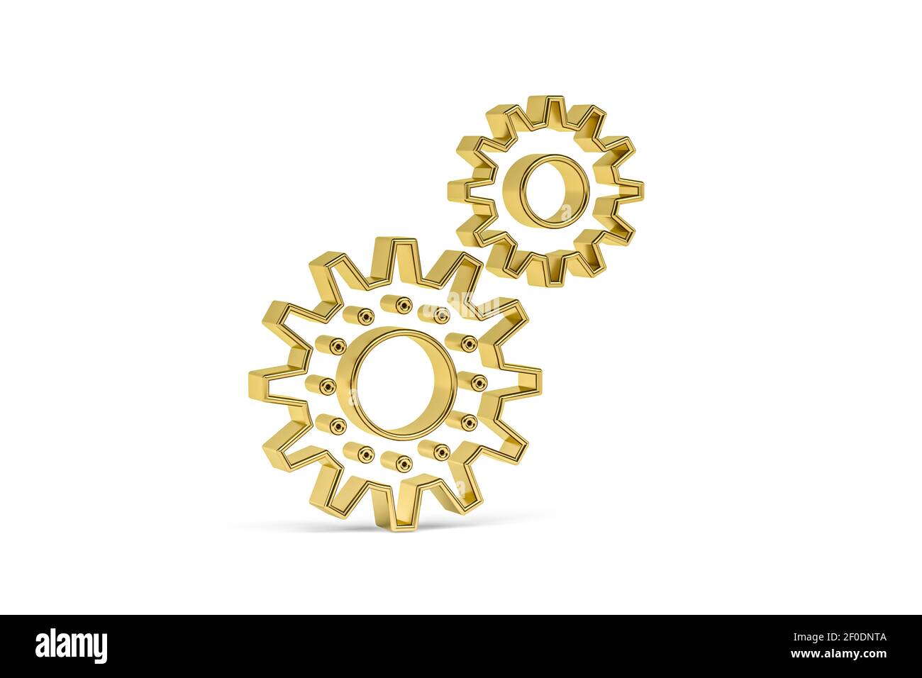 Golden 3d engine icon isolated on white background - 3D render Stock ...