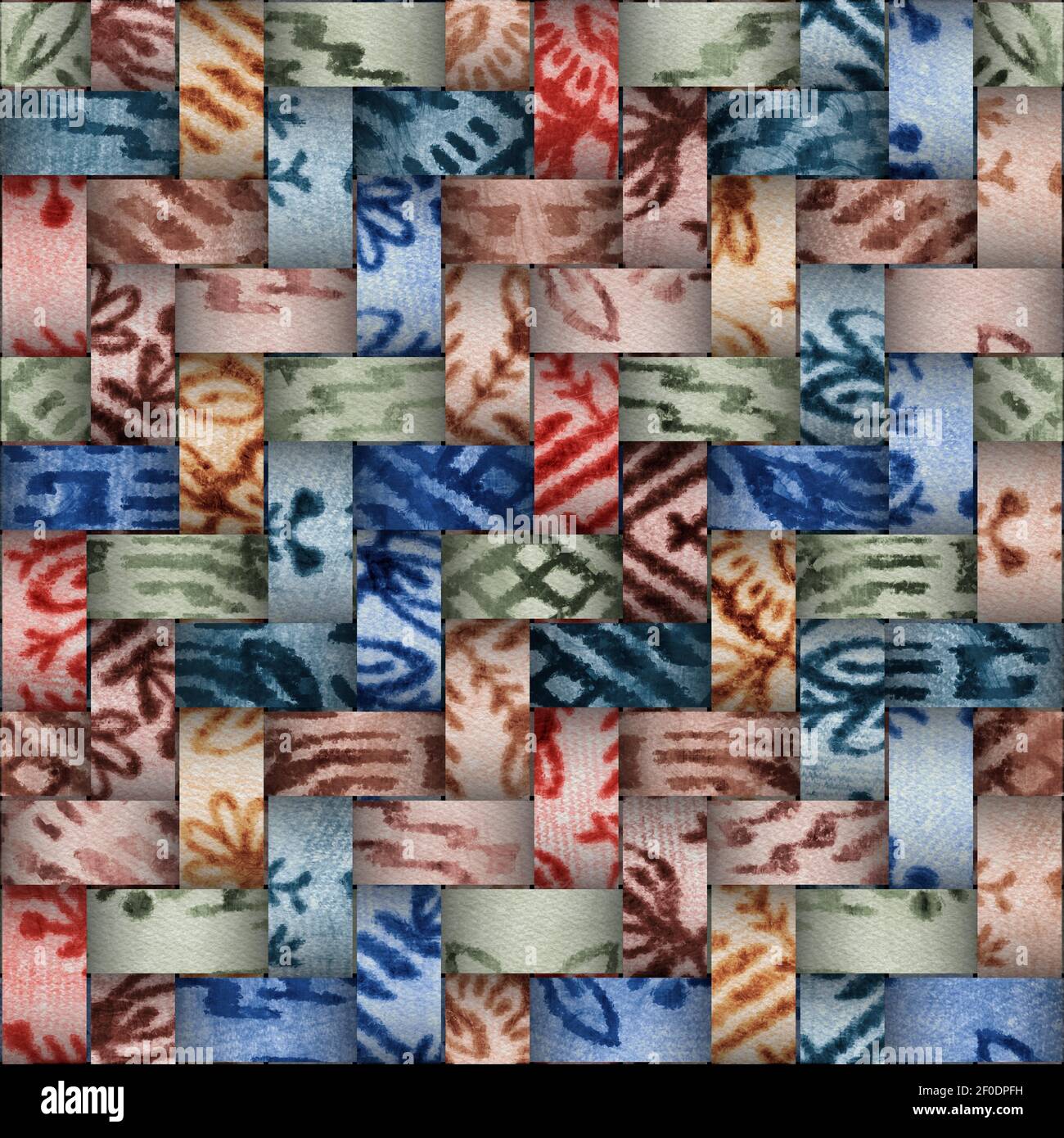 Seamless weave strip colorful ribbon pattern print Stock Photo - Alamy