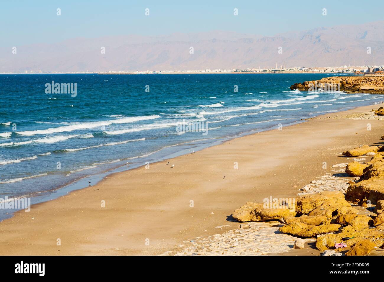 In oman arabic sea the hill Stock Photo - Alamy