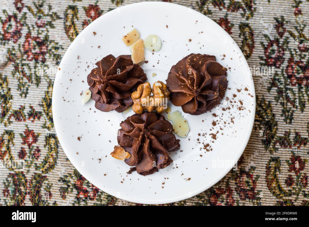 Homemade chocolate truffles with nuts Stock Photo - Alamy