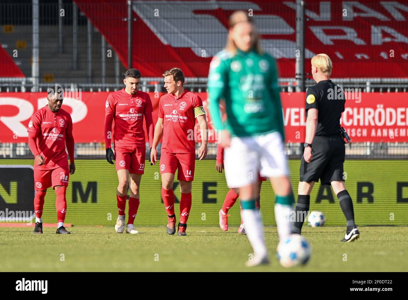 ALMERE, NETHERLANDS - MARCH 6: Team of Almere City celebrating goal of ...