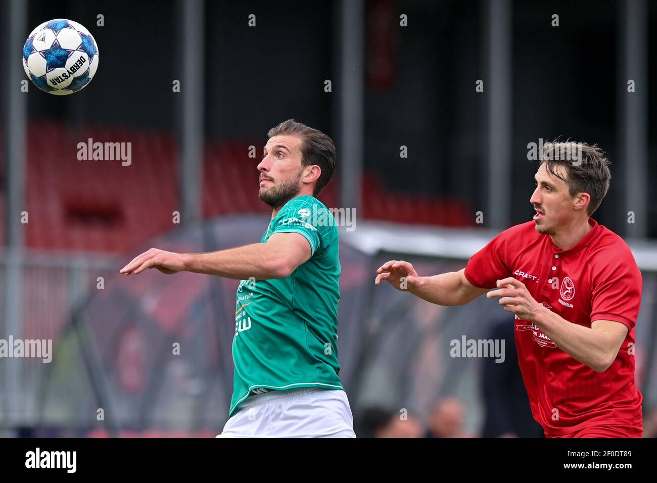 ALMERE, NETHERLANDS - MARCH 6: Robin van der Meer of Excelsior and Tim ...