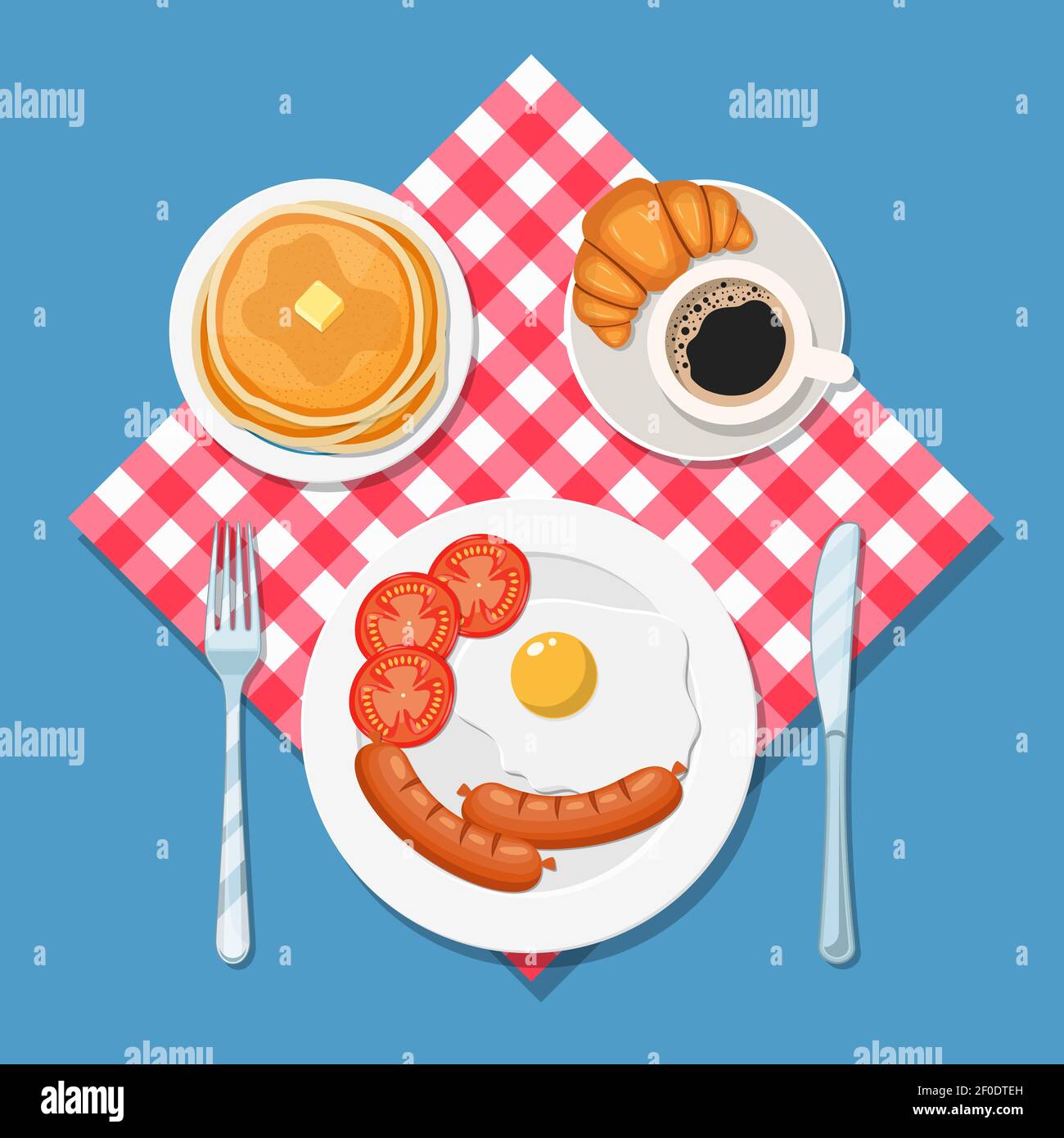 Croissant toast breakfast background Stock Vector Images - Alamy
