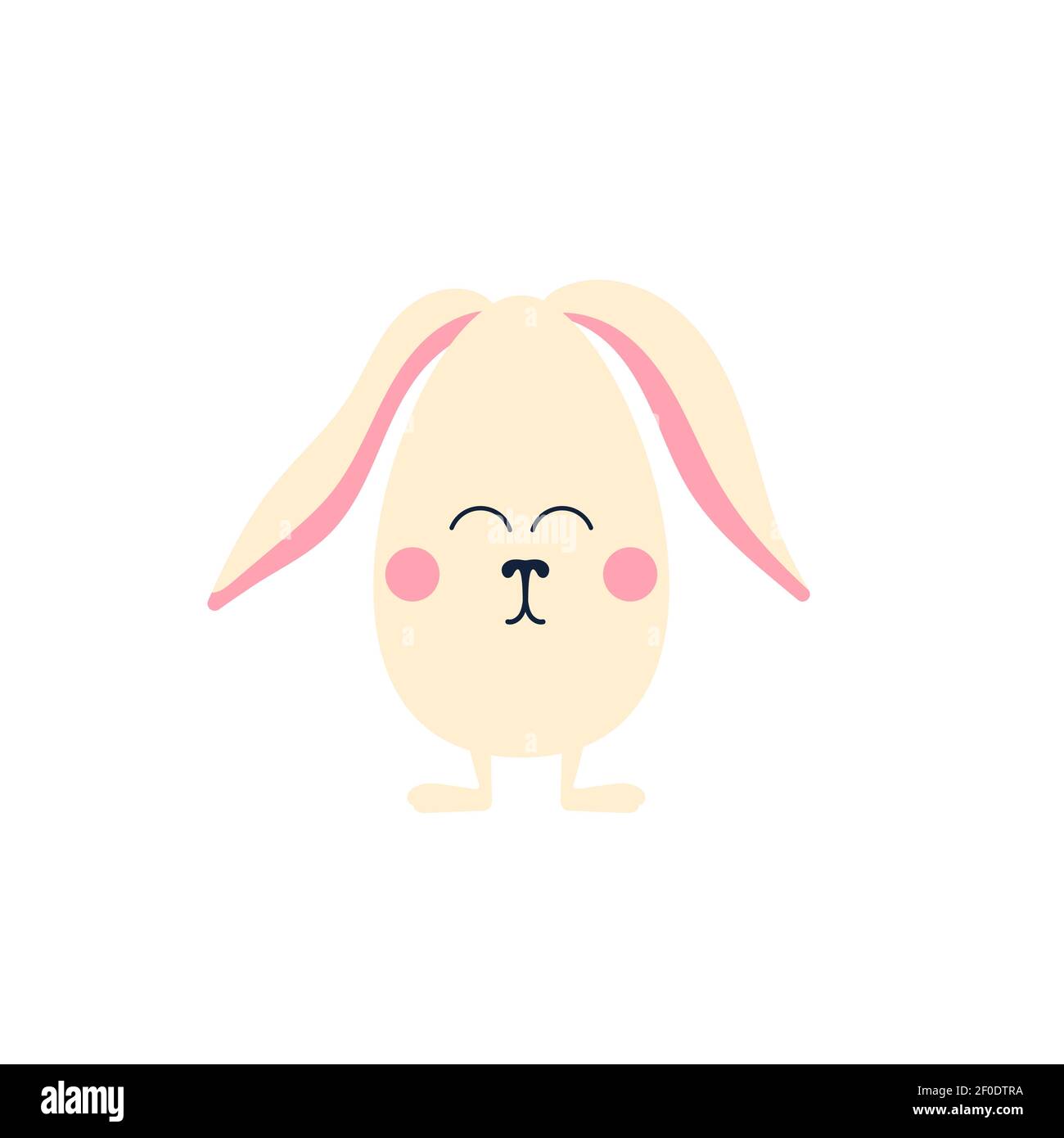 Happy Easter Bunny. A cute rabbit in egg shape with ears. Vector ...