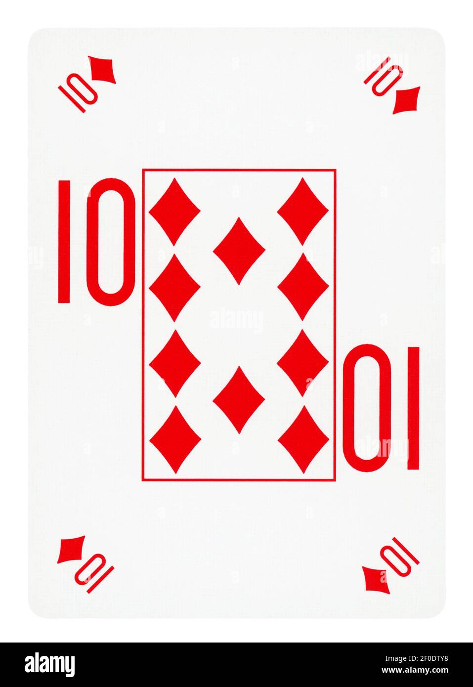 Ten of Diamonds playing card - isolated on white (clipping path ...