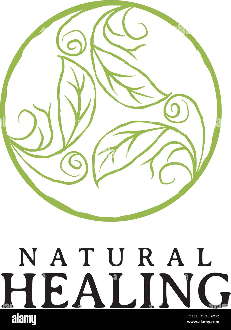 Natural Healing Clinic With Using Circle Leaf Design Vector Template Stock Vector Image And Art